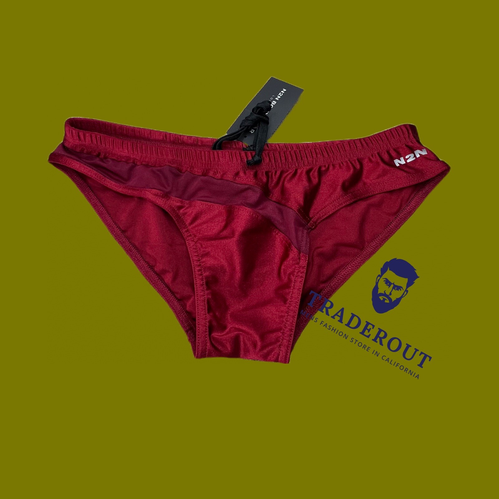 N2N Bodywear Men Burgundy Red Slash X mesh swim brief N2N Bodywear Men Burgundy Red Slash X mesh swim brief