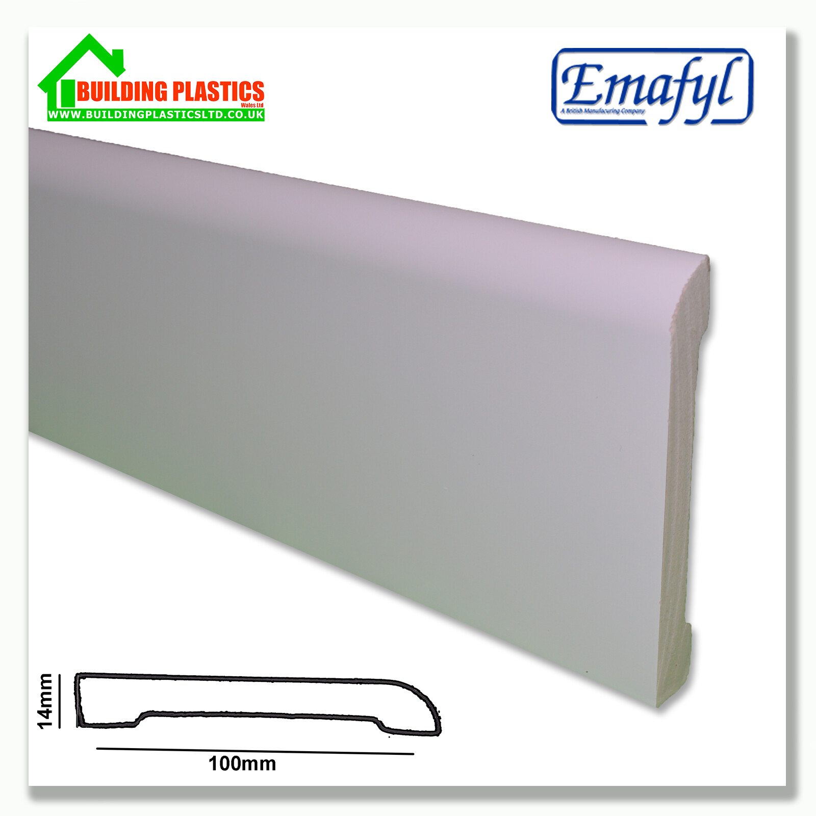 PLASTIC 100mm BULLNOSE SKIRTING BOARD & 55mm DOOR ARCHITRAVE | MULTI ...