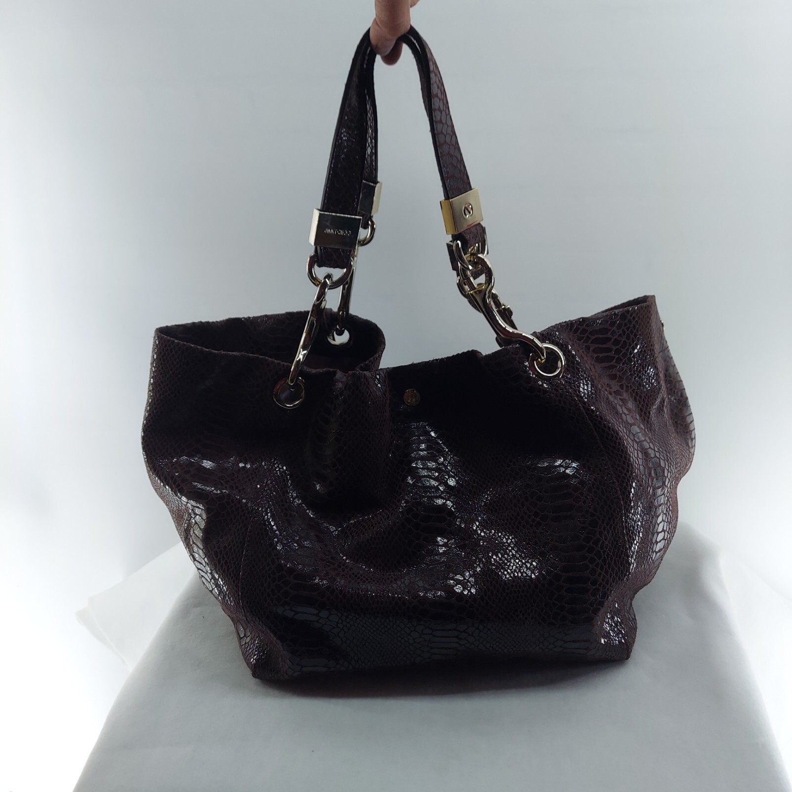JIMMY CHOO Shoulder Bag snake print purple Leather bag JIMMY CHOO Shoulder Bag snake print purple Leather bag
