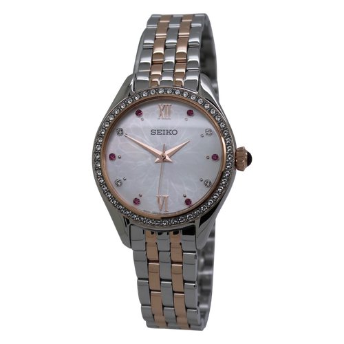 Pre Owned Seiko Ladies Quartz Mother Of Pearl Dial Two Tone Stainless