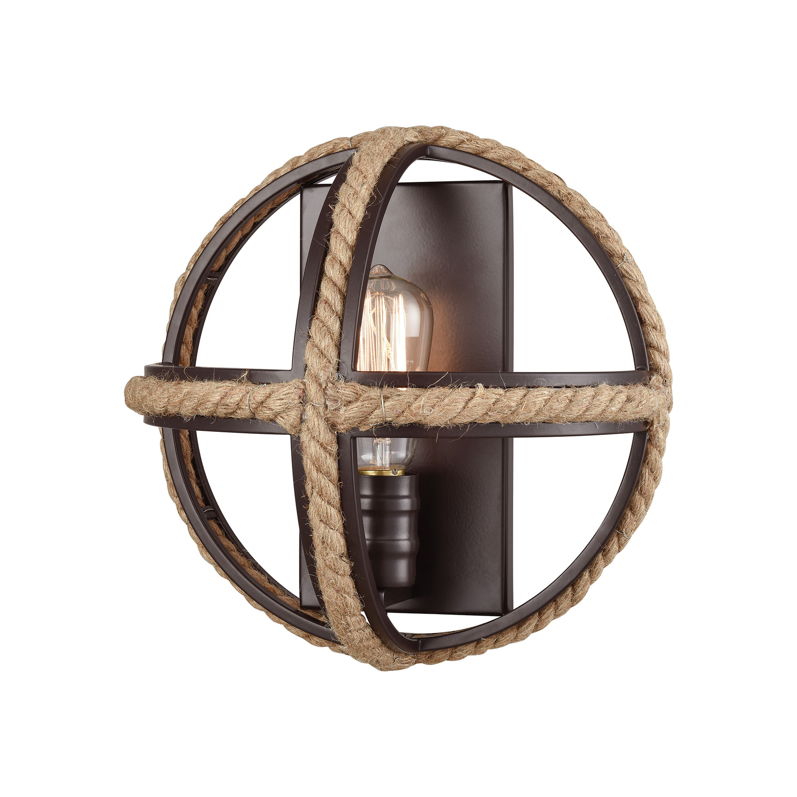 Elk Lighting 63061-1 Natural Rope Wall Sconce Oil Rubbed Bronze for ...