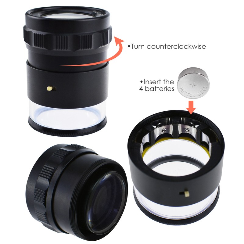 ️ Ювелирная лупа или очки LED Lights Magnifier 10x 25mm Glas Jewellers ...