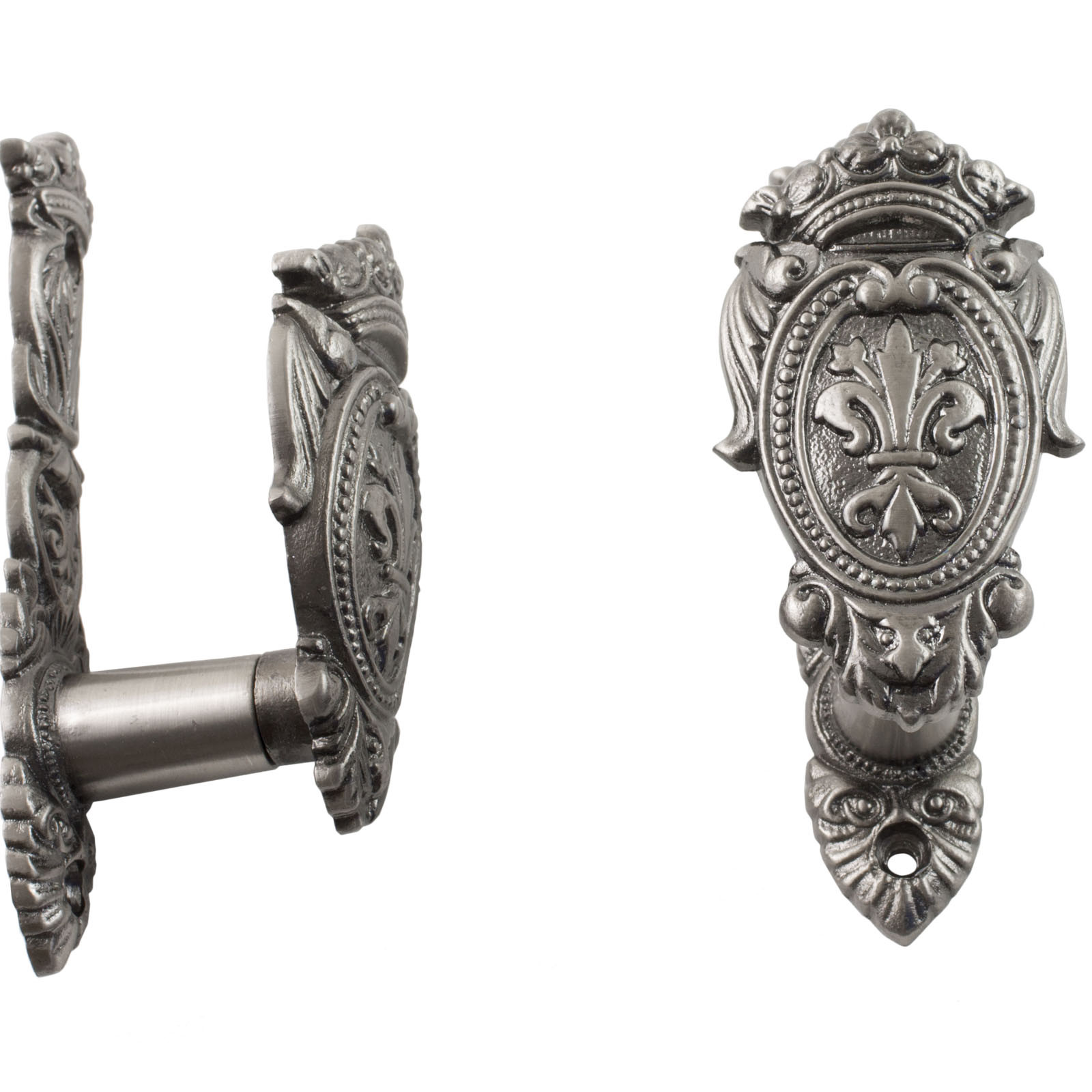 Set of 2 Fleur de Lis Shield Gun Sword Knife Weapon Wall Mount Display ...