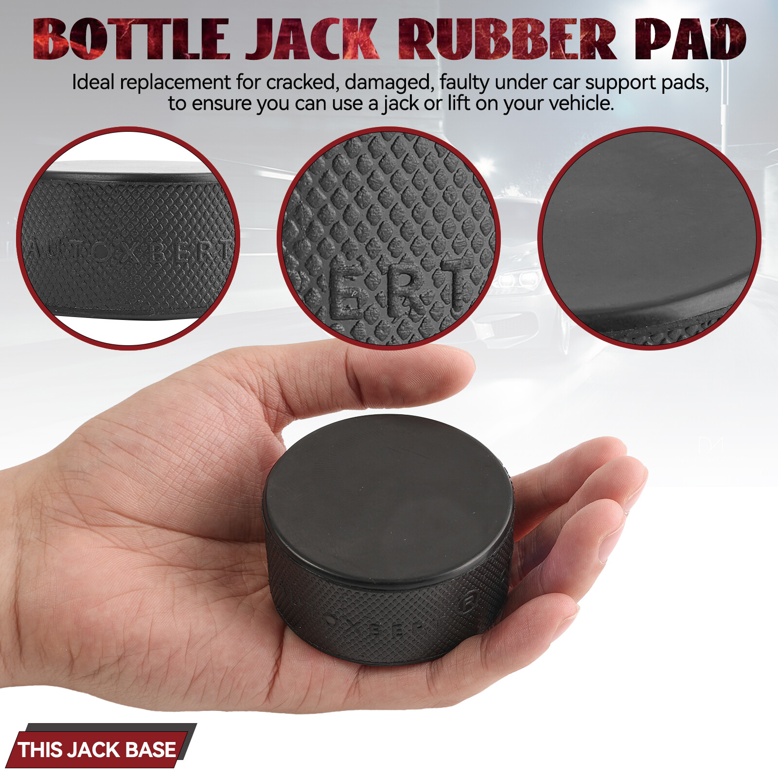 Hydraulic Bottle Jack Slotted Adapter Pad Rubber Protection 20-37mm ...