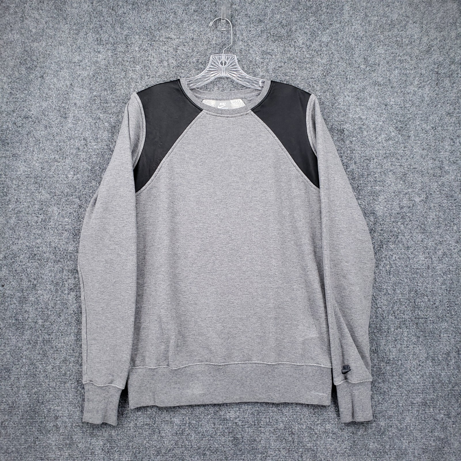 VINTAGE Nike Sweatshirt Mens LT Large Tall Gray Lamb Leather VINTAGE Nike Sweatshirt Mens LT Large Tall Gray Lamb Leather