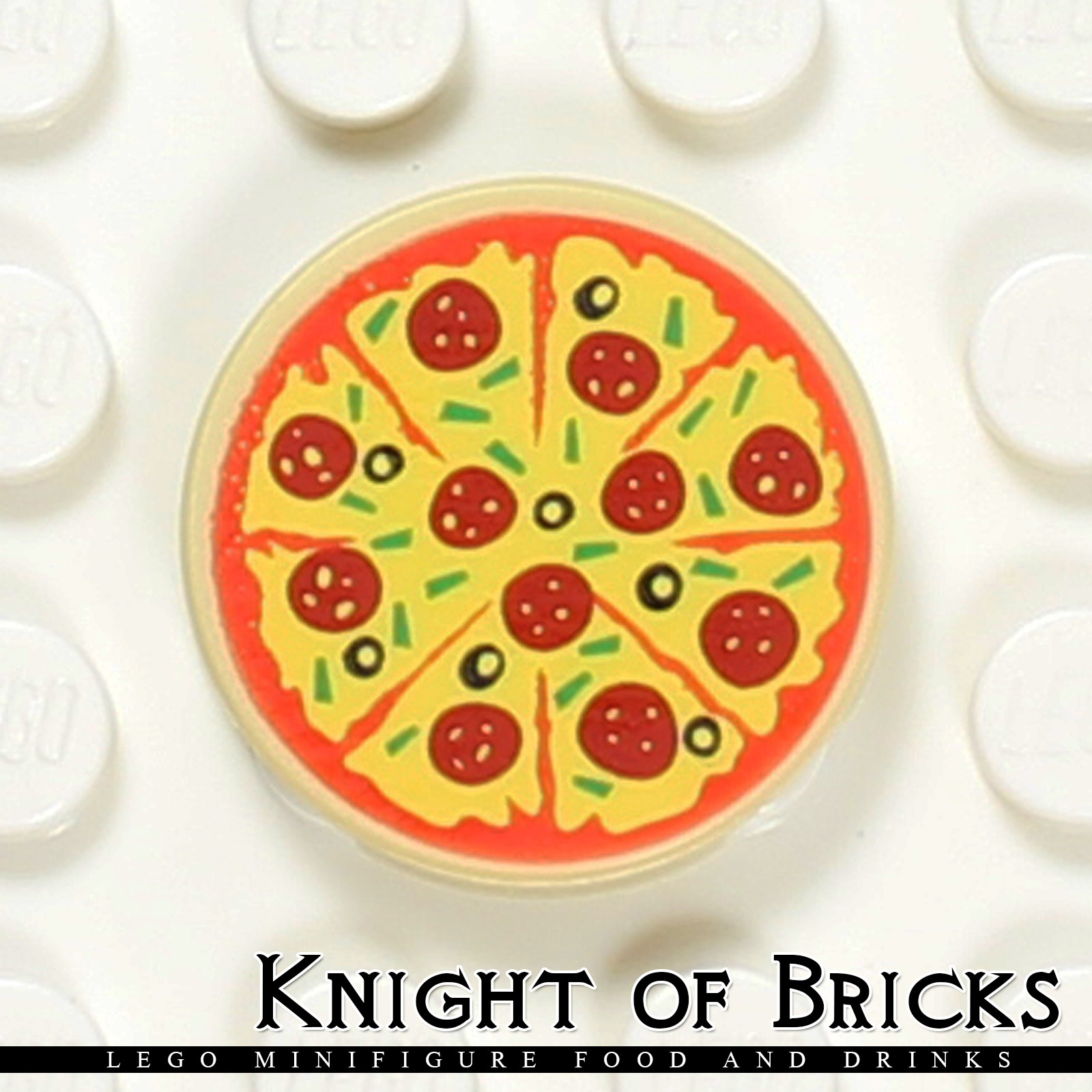 LEGO Minifigure Food TAN Pepperoni Pizza Kitchen Round Tile 2x2 ...