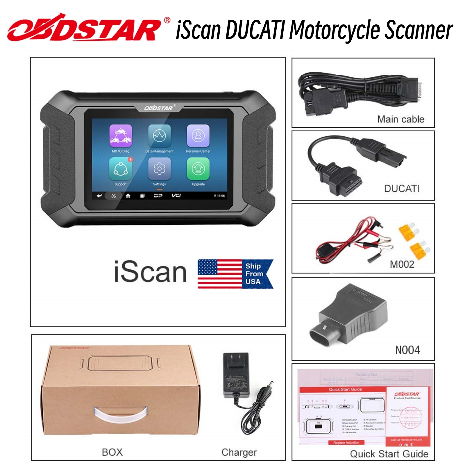 OBDSTAR iSCAN For Ducati OBD2 Scanner Motorcycle Diagnostic Tool ...