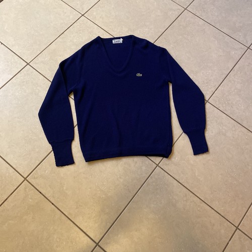 Izod Lacoste V Neck Mens Medium Vintage Sweater Navy Acrylic USAのeBay公認海外通販｜セカイモン