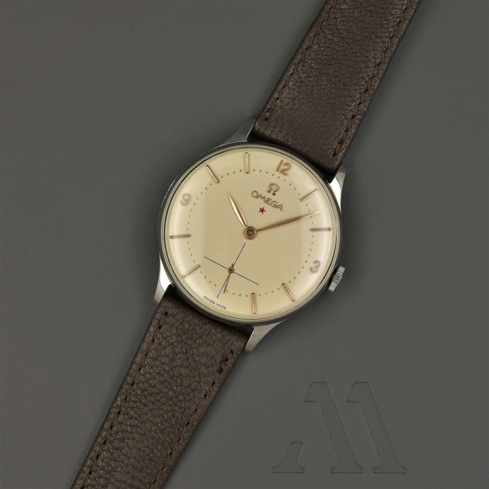 OMEGA 2317 Vintage Handwound STAR 1950 Steel watch 35MM Texture dial ...