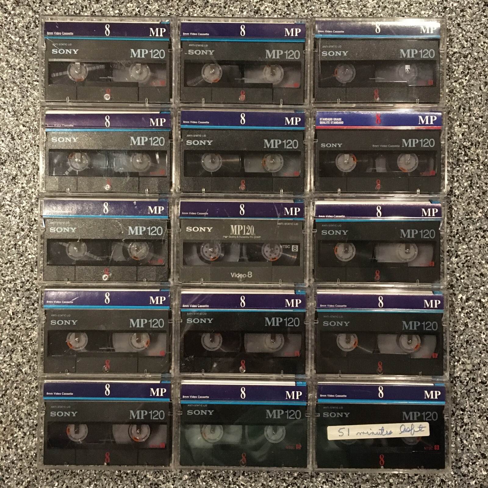 Lot of 15 Used Sony MP 120 8mm Camcorder Home Video 8 Tapes Genuineの ...