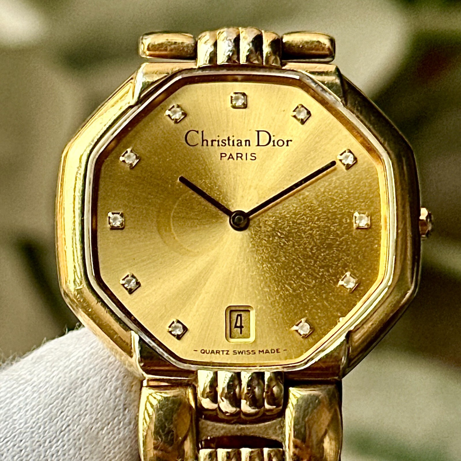 Vintage Christian Dior Diamond Dial Octagon Quartz Vintage Christian Dior Diamond Dial Octagon Quartz