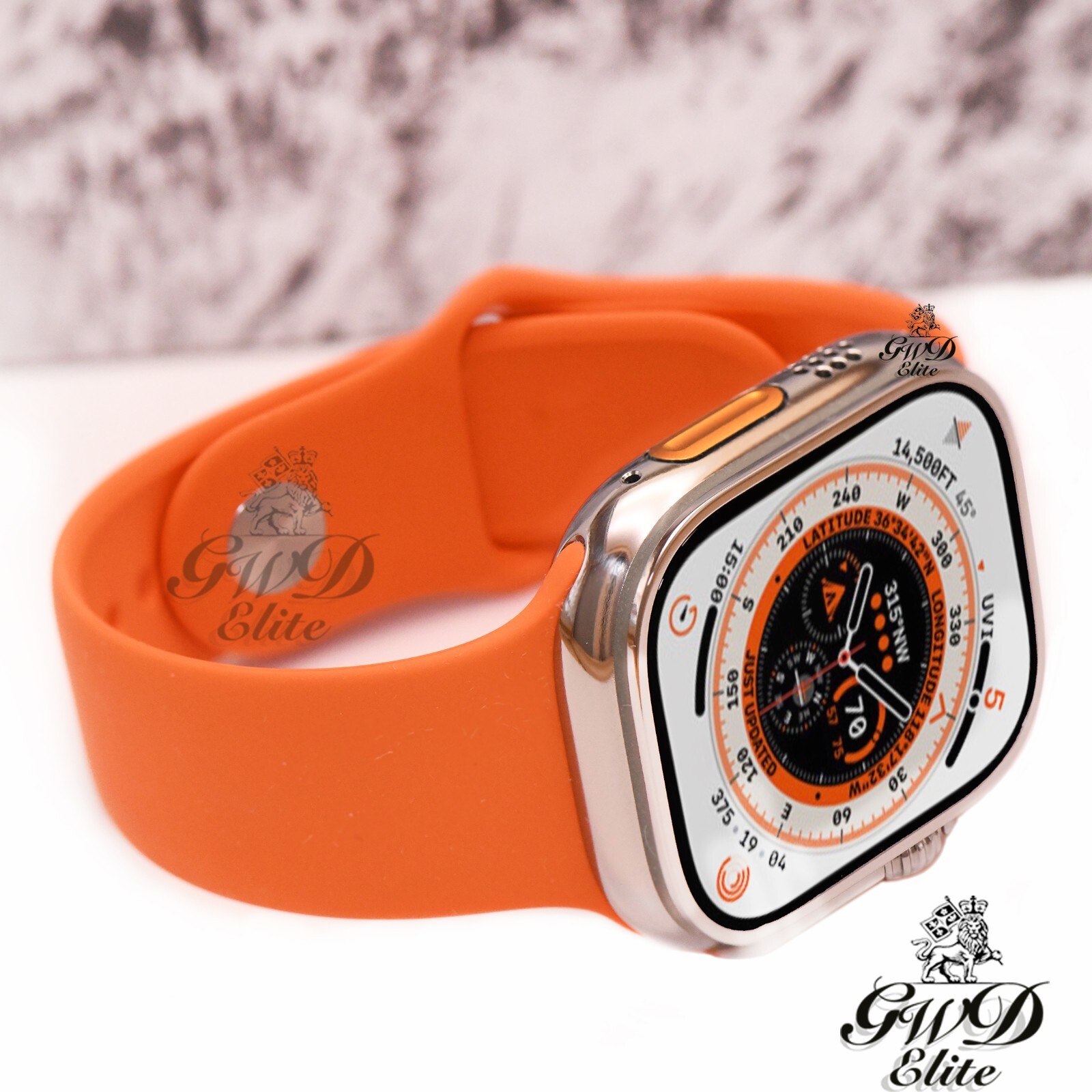 Apple Watch Ultra 49mm Titanium Polished with Orange Button Apple Watch Ultra 49mm Titanium Polished with Orange Button