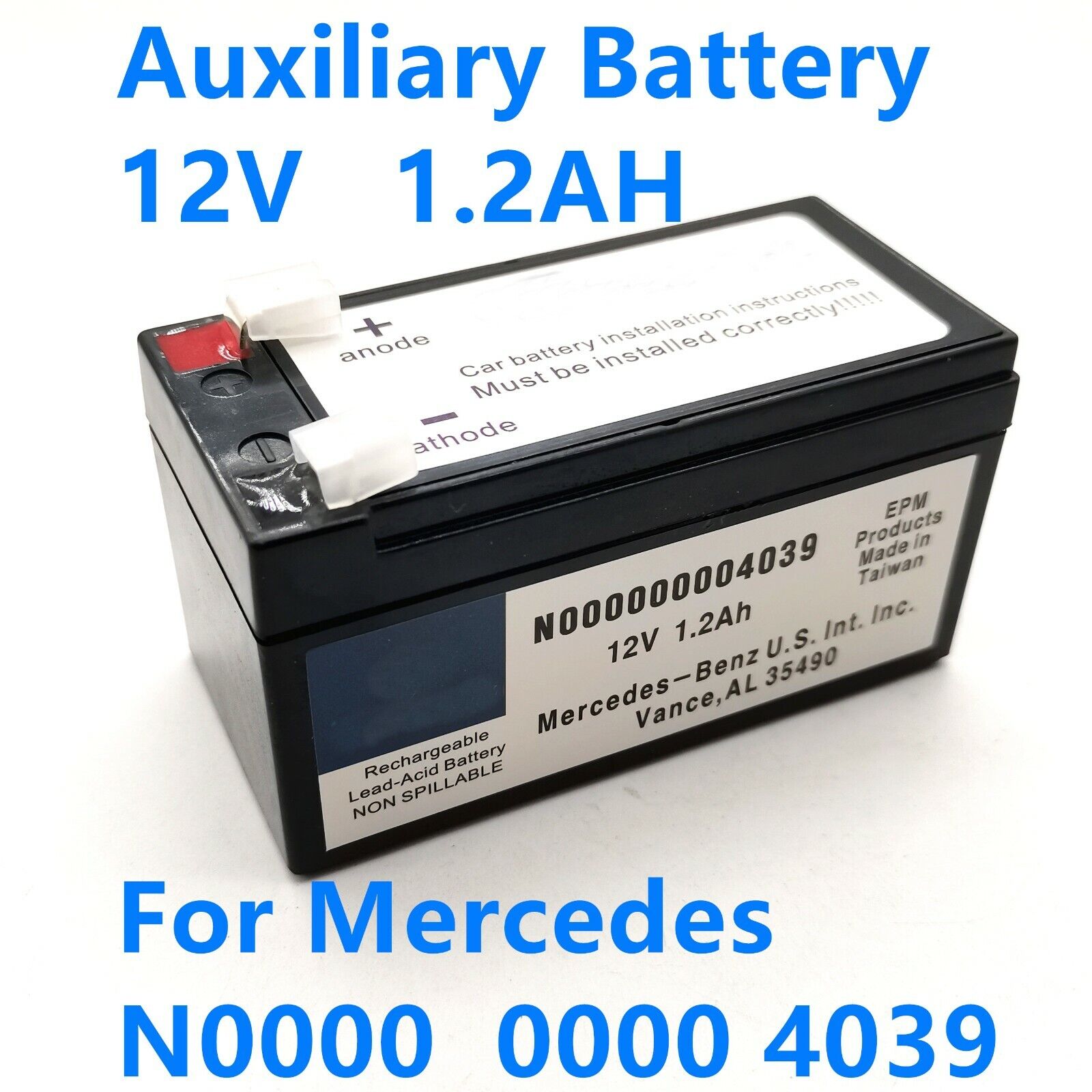 Genuine FOR Mercedes Benz Auxiliary Aux Battery 12V 1.2Ah W221 W212 W164