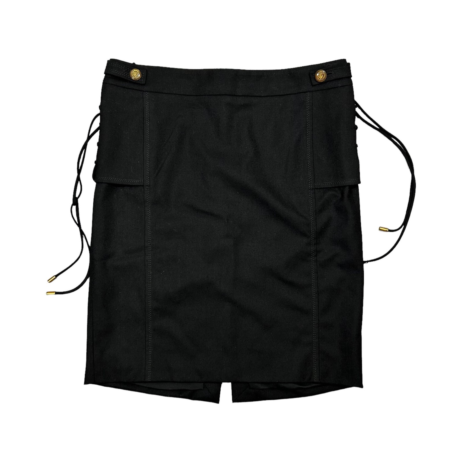 Gucci By Tom Ford Black Wool Straight Mini Skirt Lace Solid Gucci By Tom Ford Black Wool Straight Mini Skirt Lace Solid