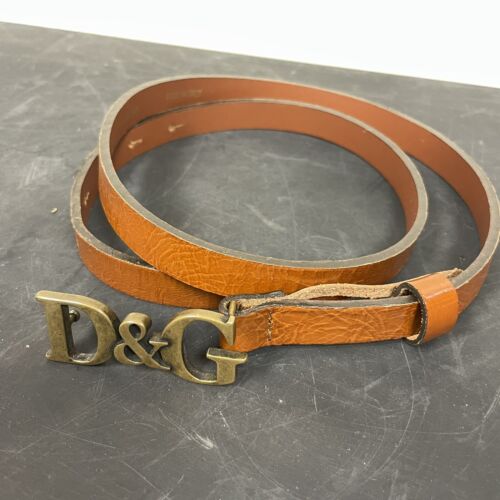 Vintage Dolce & Gabbana Belt 35” Brown WX Leather Brass Vintage Dolce & Gabbana Belt 35” Brown WX Leather Brass