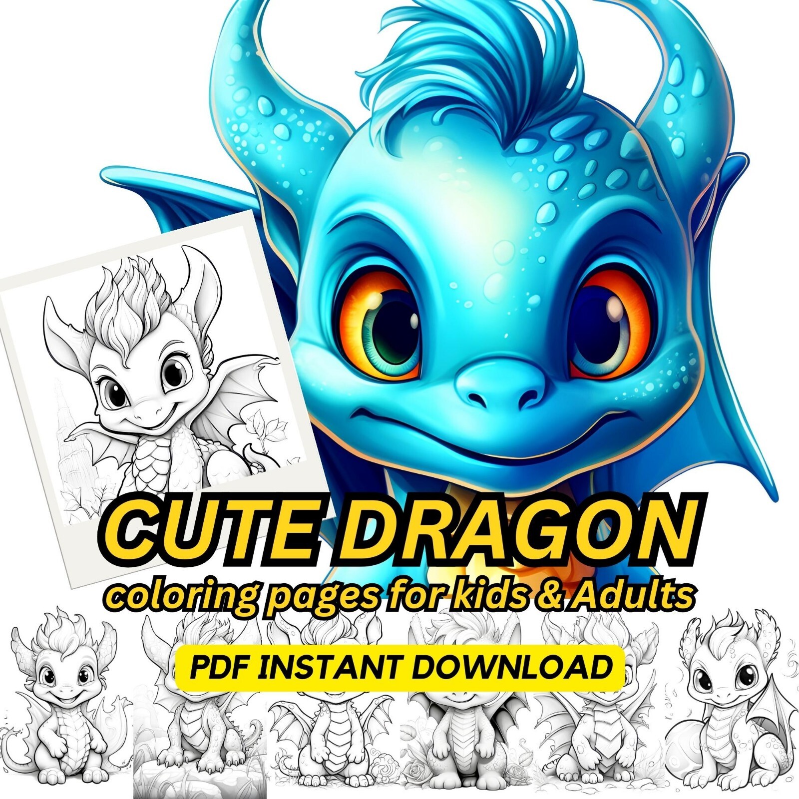 Cute Dragon Coloring Pages For Kids