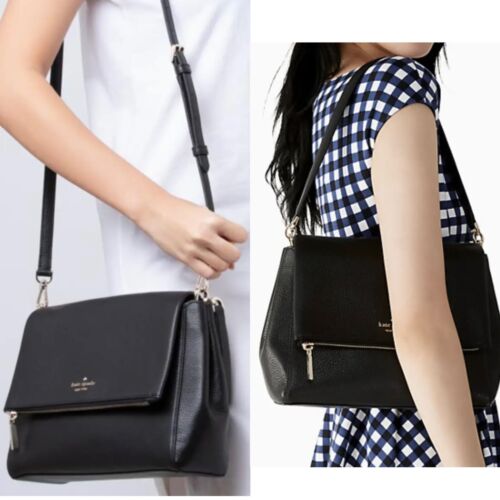 Kate Spade Leila MD Pebbled Leather Flap Shoulder Bag In Kate Spade Leila MD Pebbled Leather Flap Shoulder Bag In