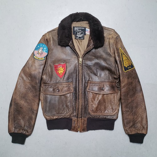 Vtg SCHOTT PERFECTO G-1 Leather Bomber Jacket F-14 Tomcat Vtg SCHOTT PERFECTO G-1 Leather Bomber Jacket F-14 Tomcat