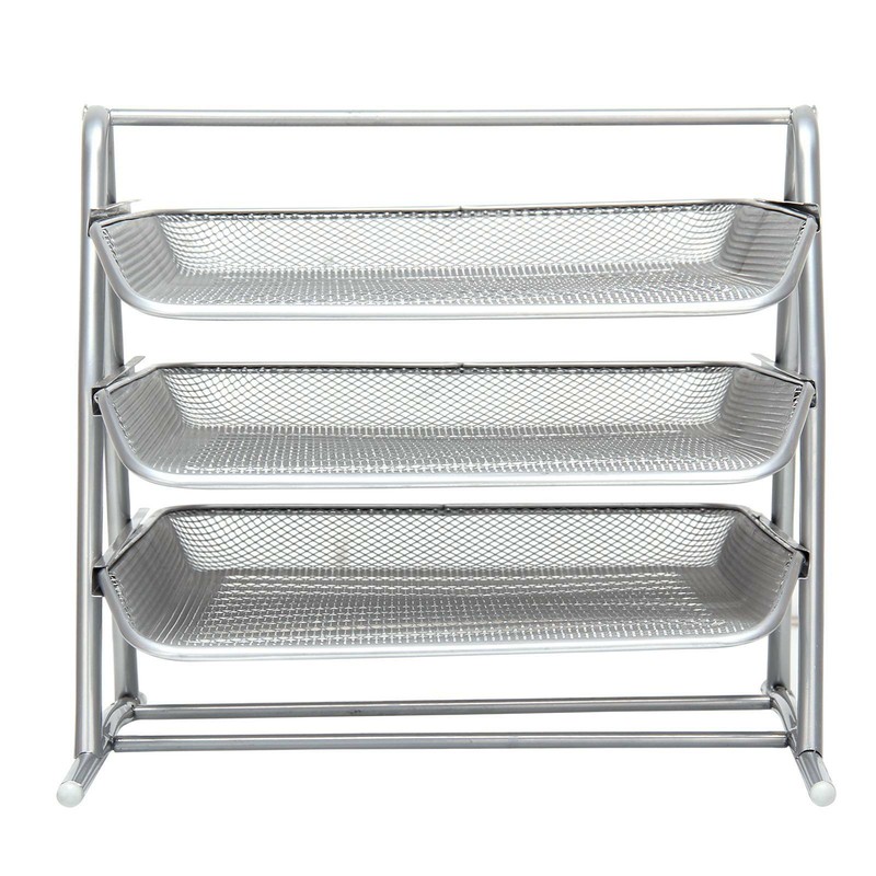 Filing Trays Holder A4 Document Letter Metal Wire Mesh Storage 3 Tiers ...