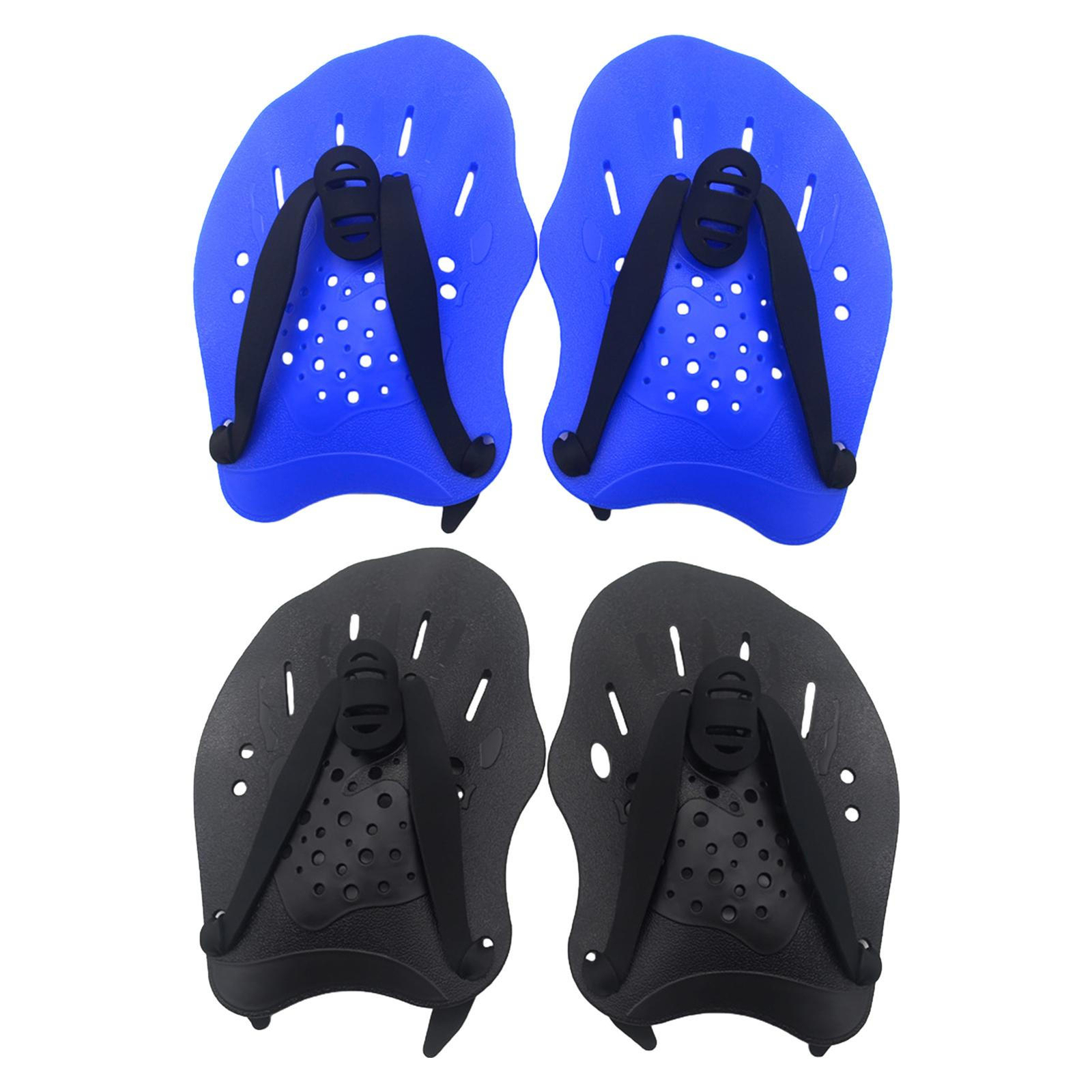 Swim Hand Paddles Training Contoured Exercise Adjustable Straps Swim P ...