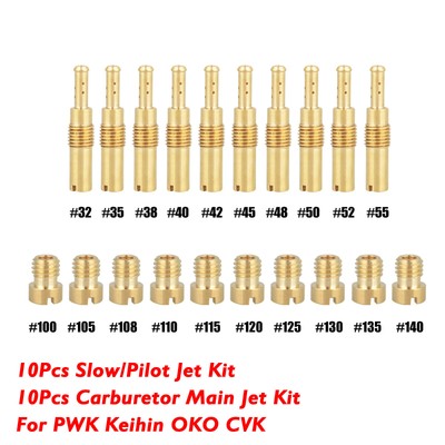 20PCS Carburetor Main Jet Kit & Slow Pilot Jet Set Kit For PWK PE CVK ...