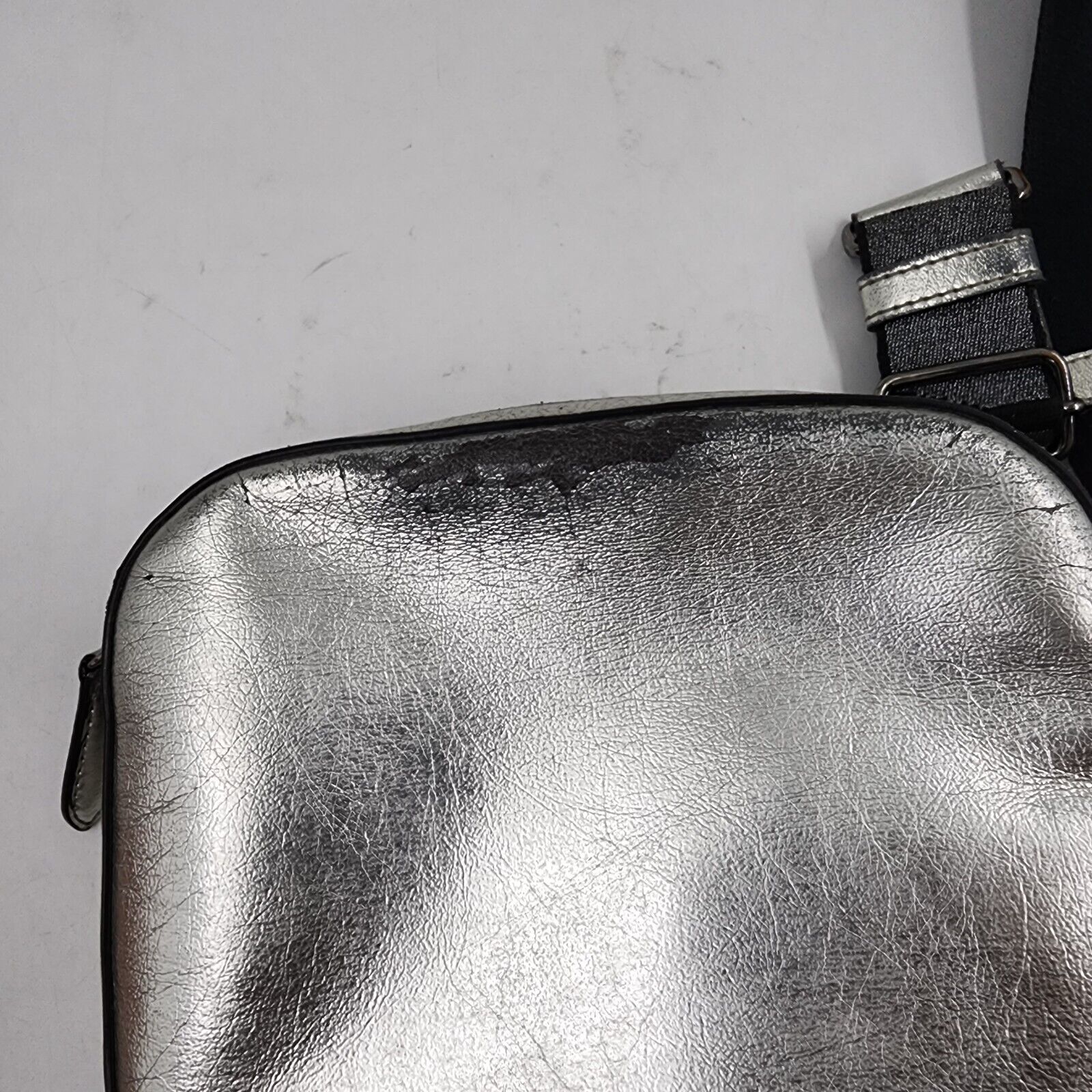 Stella McCartney Logo Small Camera Bag Women's Silver/Black Stella McCartney Logo Small Camera Bag Women's Silver/Black