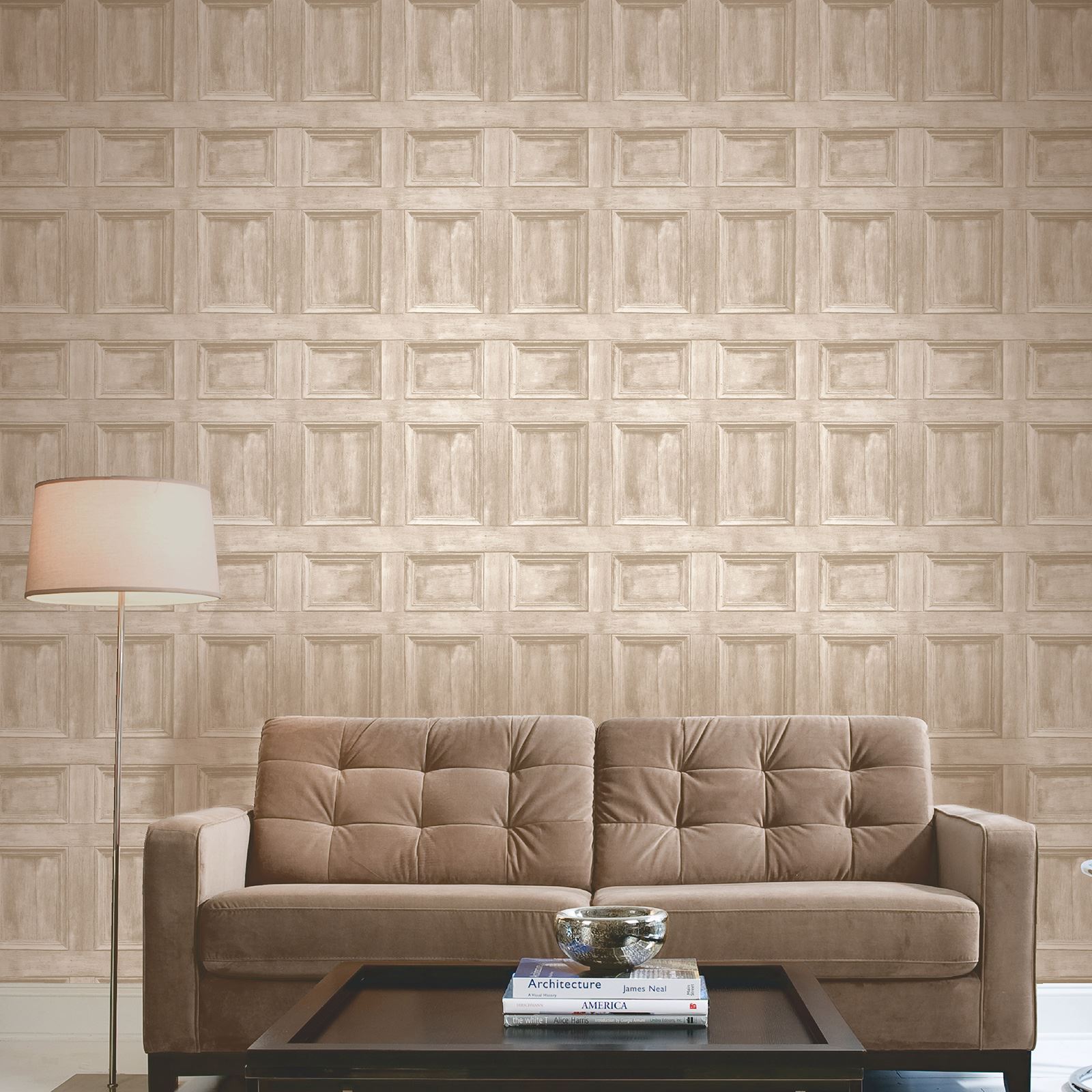 CREAM WOODEN WOOD PANEL WALL LUXURY HEAVYWEIGHT WALLPAPER FINE DECOR ...