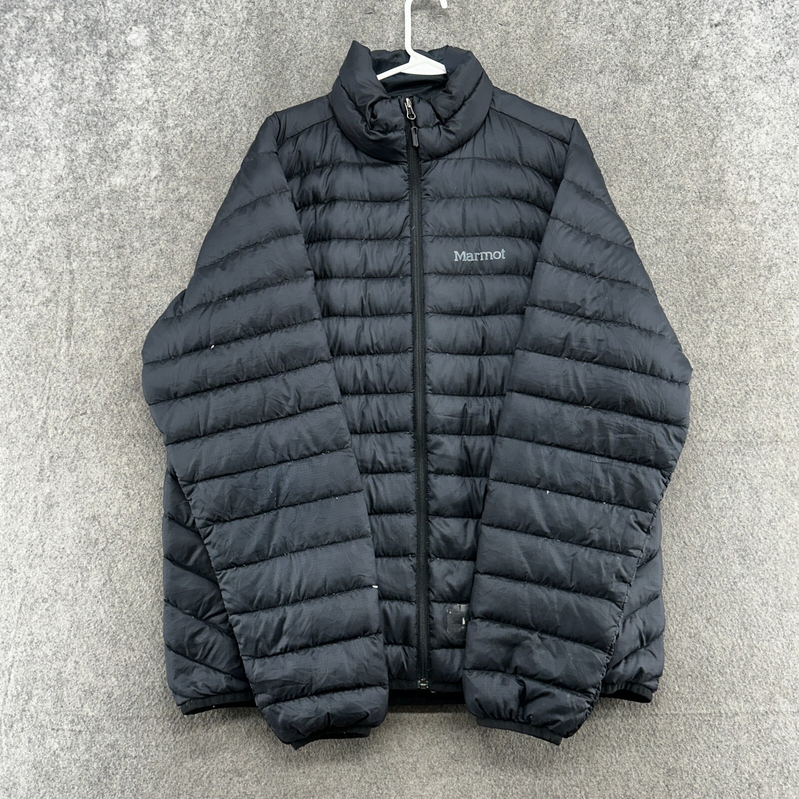 Marmot Jacket Mens XL Black Full Zip Logo Pocket 600 Fill Power Down Puffer CoatのeBay公認海外通販｜セカイモン