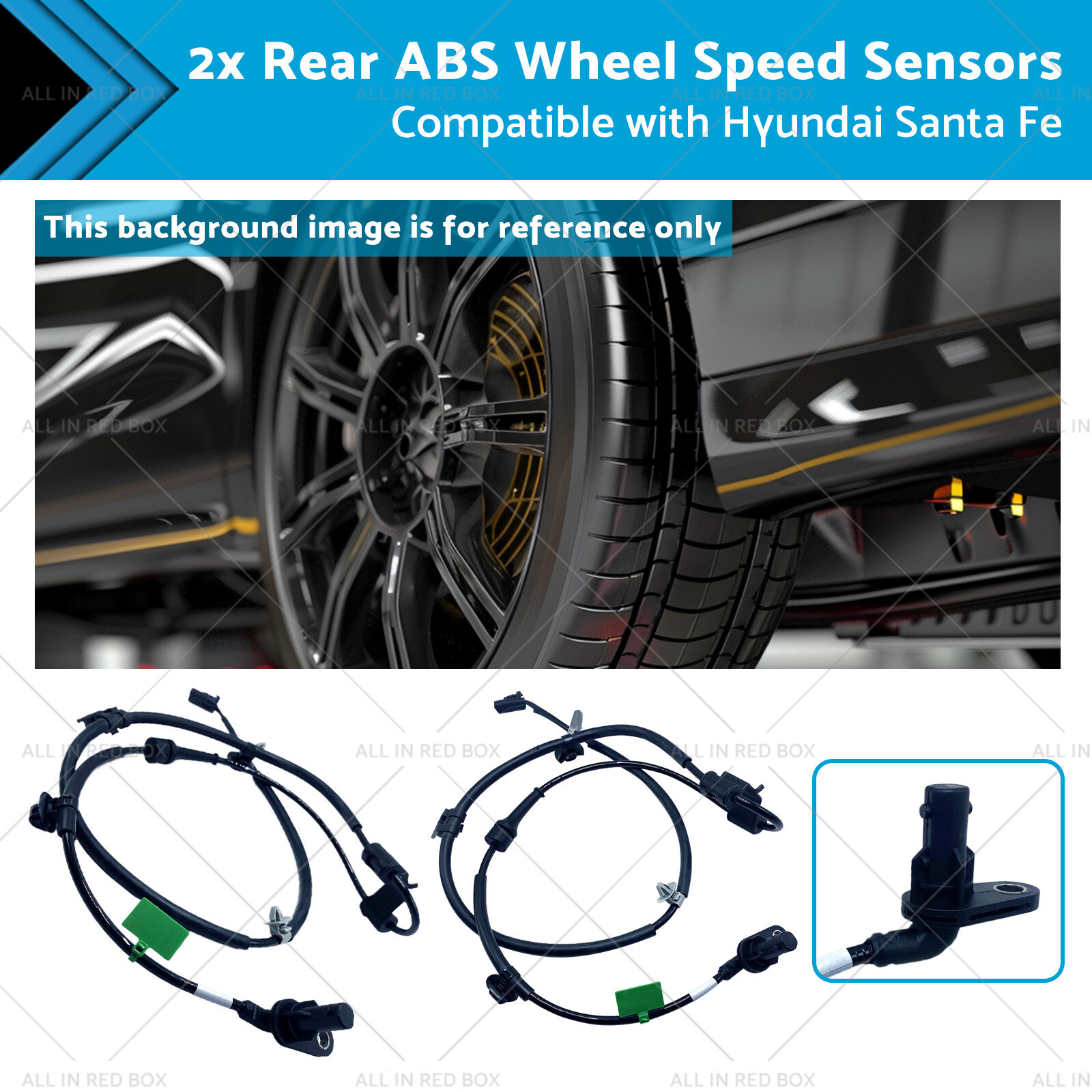 2x Rear ABS Wheel Speed Sensors Suitable for Hyundai Santa Fe 07-18 Kia ...