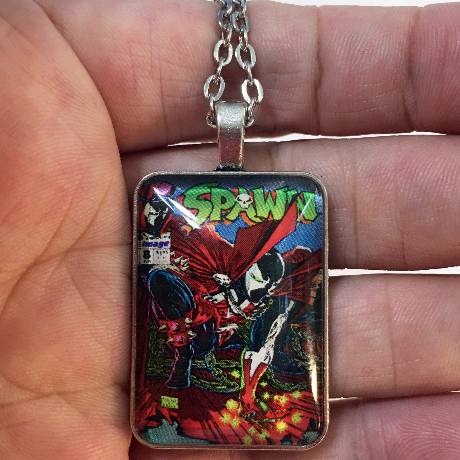 Spawn #8 CLASSIC Cover Pendant Key Ring or Necklace Image Spawn #8 CLASSIC Cover Pendant Key Ring or Necklace Image