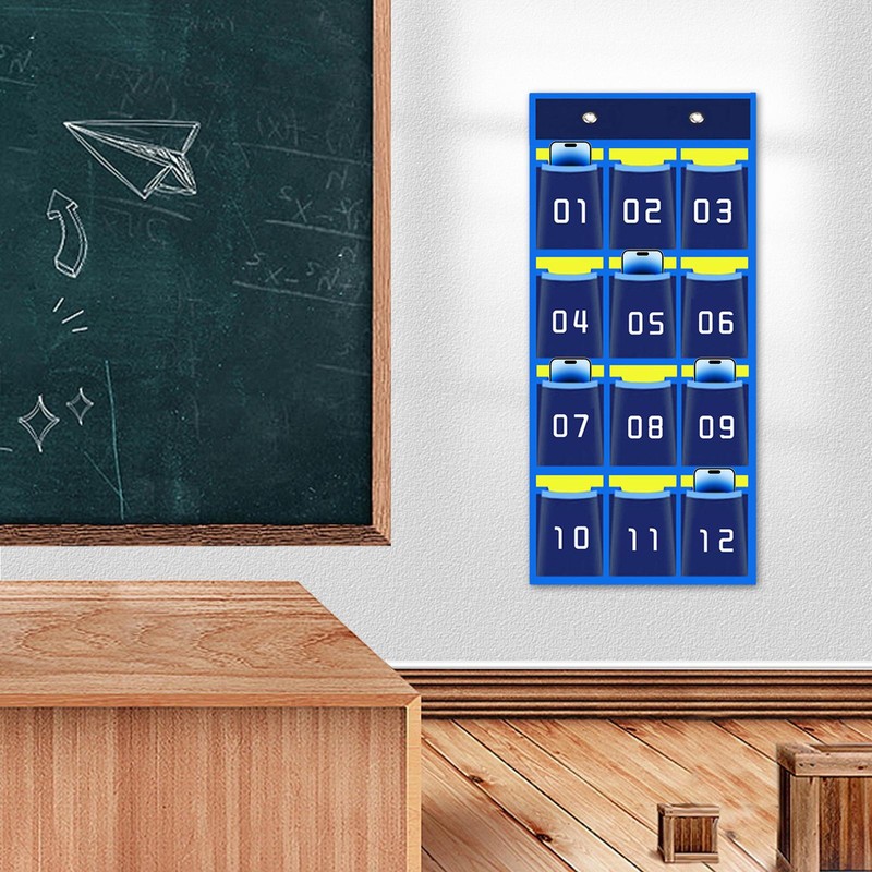 Numbered Pocket Chart Over Door Hanging Classroom Organizer for Cell P ...