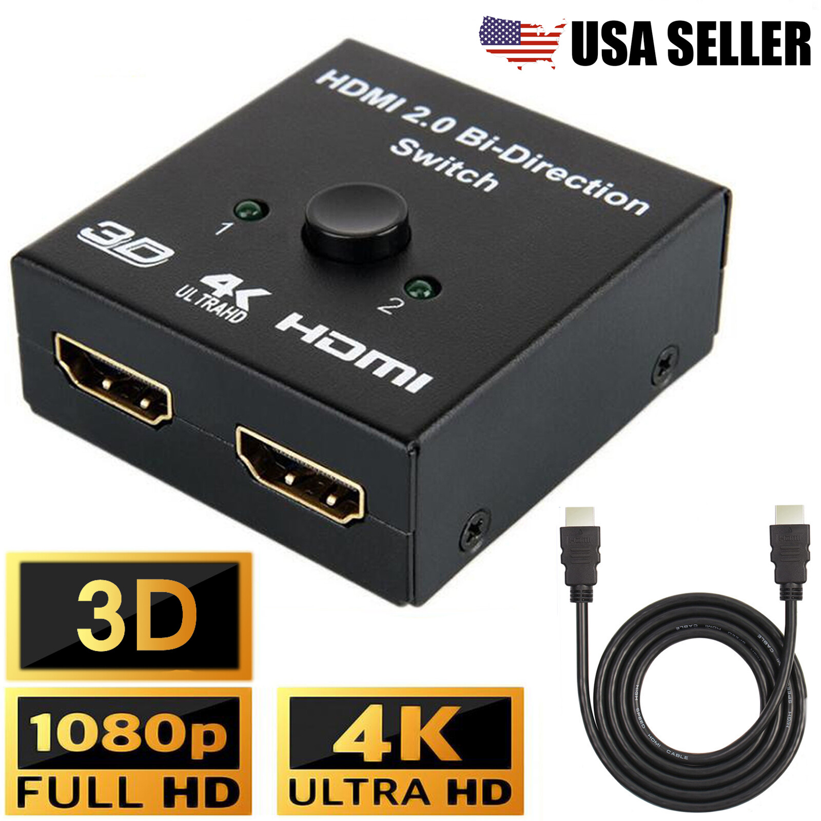 HDMI 2.0 Bi-Direction Switch Switcher 4K Cable Splitter