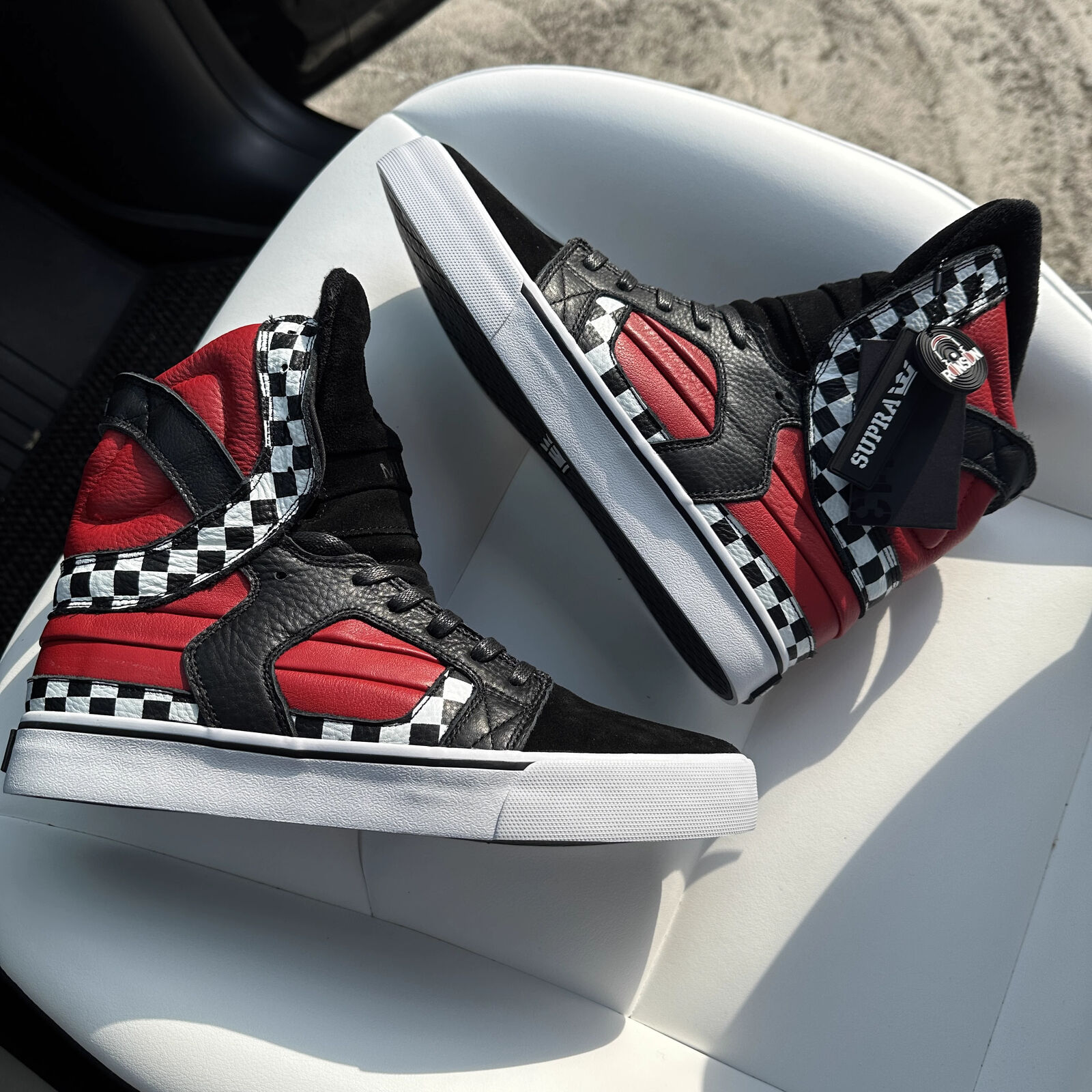 Supra Men's SkytopⅡ Samakazi 413 Red Black High Top Shoes Supra Men's SkytopⅡ Samakazi 413 Red Black High Top Shoes