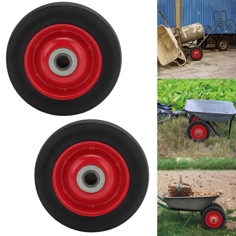 2pcs 6" Solid Rubber Sack Truck Wheel Tyre Heavy Duty Wheel Trolly 16mm ...