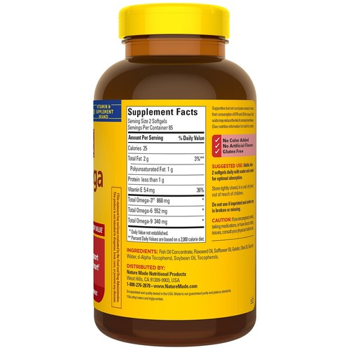 Nature Made Triple Omega 369 Softgels, Dietary Supplement, 170 Count | Pricetronic