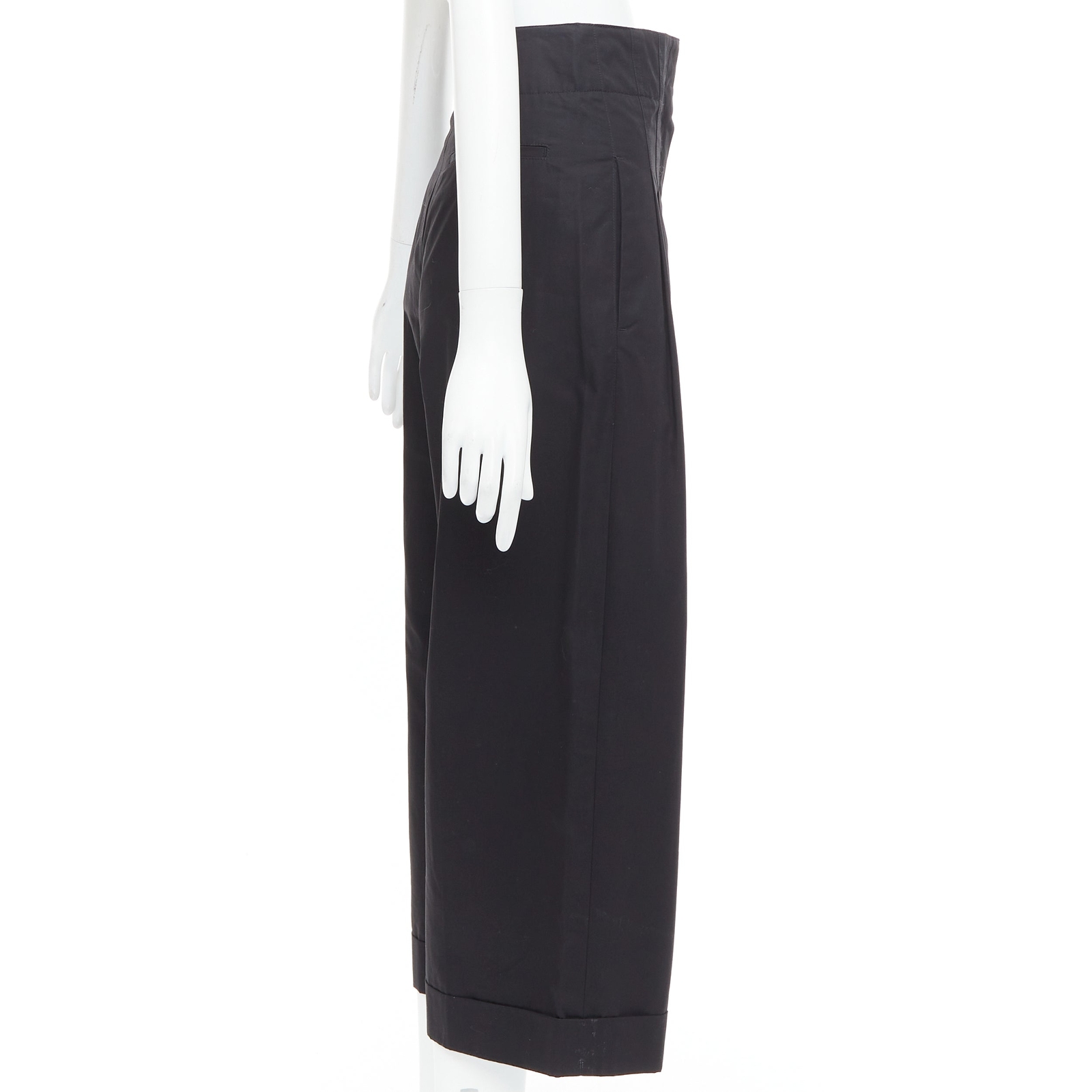 OLD CELINE Phoebe Philo black cotton high waisted wide pants OLD CELINE Phoebe Philo black cotton high waisted wide pants