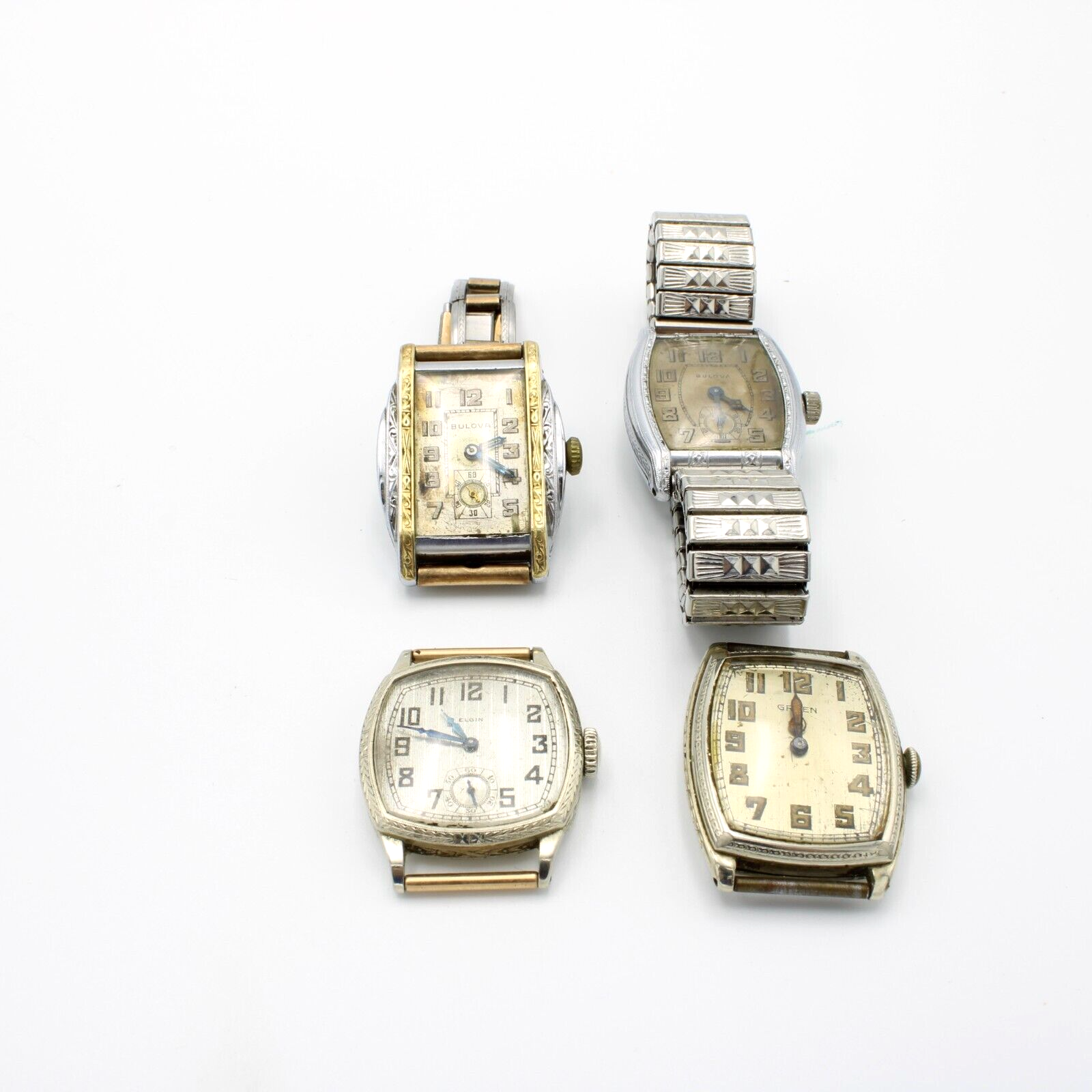 Vintage Men's Bulova Gruen Elgin Manual Wind Wrist Watches Lot of 4 WB264-1のeBay公認海外通販｜セカイモン
