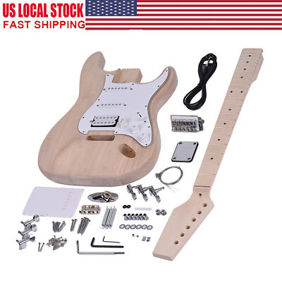 Unfinished DIY ST Style Electric Guitar Kit Full