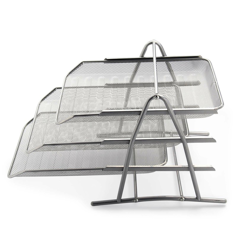 Filing Trays Holder A4 Document Letter Metal Wire Mesh Storage 3 Tiers ...