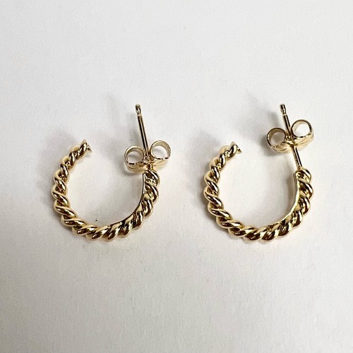 Tiffany and Co 18k 750 Yellow Gold Small Twisted Hoop Earrings eBay