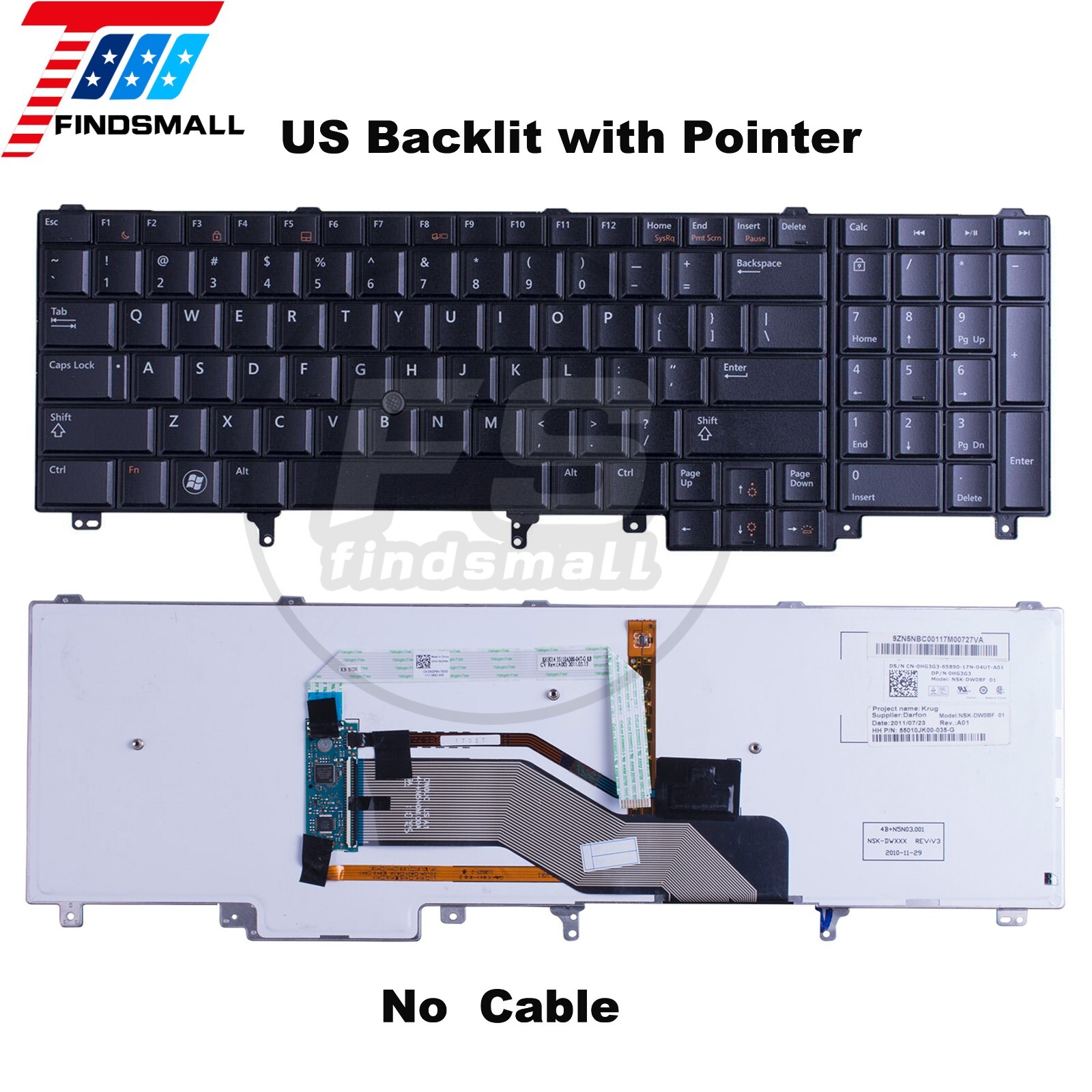 Genuine Us Backlit Keyboard For Dell Latitude E6520