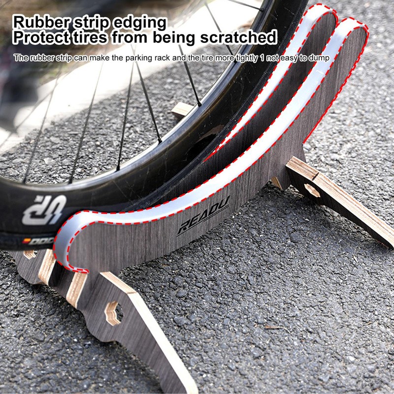 Bicycle Parking Rack Adjustable Wood Stand Display Fits