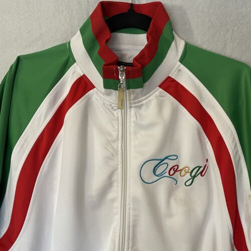 COOGI Vtg Rare Bomber Track Jacket Green White Embroidered COOGI Vtg Rare Bomber Track Jacket Green White Embroidered