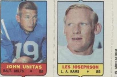 1969 Topps - Mini-Cards (4-in-1) Two Card Strip Johnny Unitas, Les ...