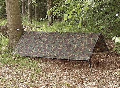 Genuine British Army DPM camo Basha Bushcraft Tarp excellent condition ...