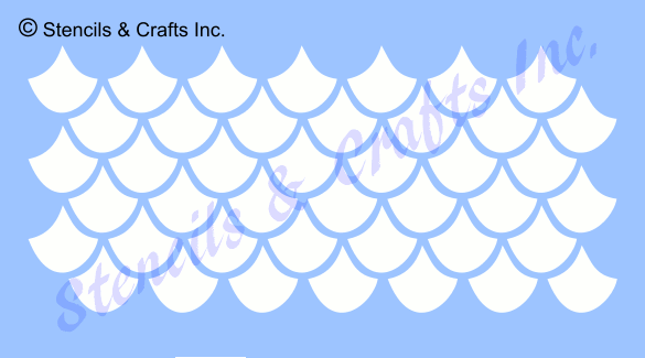 1" Fish scale mermaid stencil border template craft