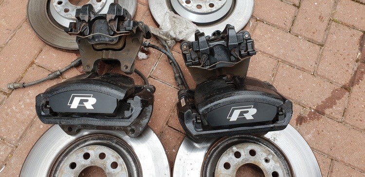 VW GOLF R 7.5 MK7 BRAKES CALIPERS DISCS COMPLETE VW CADDY GOLF GTI ...