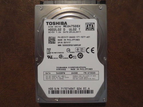 TOSHIBA MK6475GSX 640GB 5400 RPM 2.5" SATA 8 MB HDD Hard Disk Drives ...