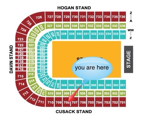 Bruce Springsteen Cusack Stand Upper Tier Roinn 709 ROW W seats 15-17 ...
