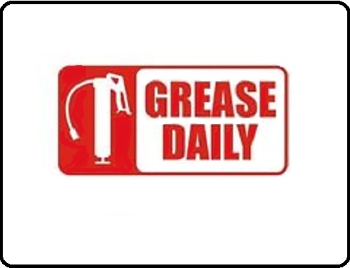 Grease Daily Equipment Maintenance Safety Vinyl Decal 1.5" X 3" | eBay